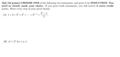 Solved Q4 10 Points CHOOSE ONE Of The Following Two Chegg Com