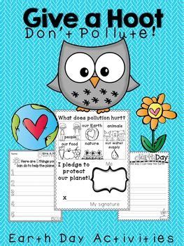 Give A Hoot Dont Pollute Earth Day Worksheets For Primary Grades