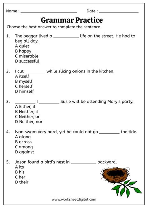 Grammar Exercises Worksheets Printable Ncejomunicipaldechinu