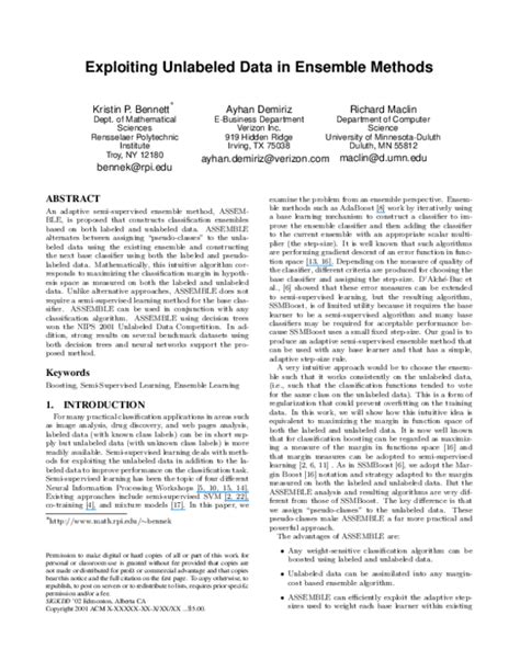 Pdf Exploiting Unlabeled Data In Ensemble Methods Ayhan Demiriz And