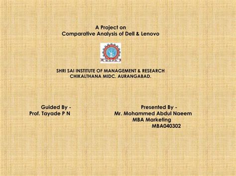 comparitive analysis of dell and lenovo ppt
