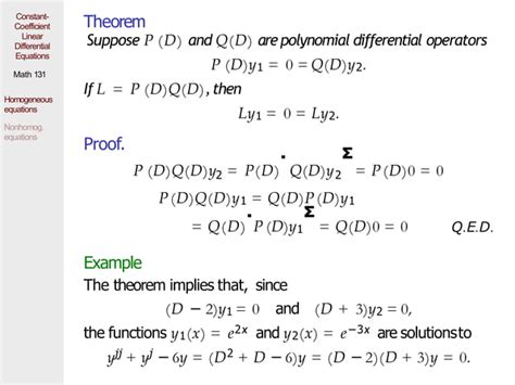 Constant Coefficient Linear Differential Equations Pptx