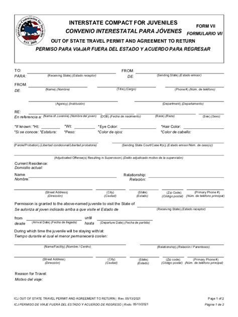 Fillable Online Get The Free Form Vii Interstate Compact For Juveniles