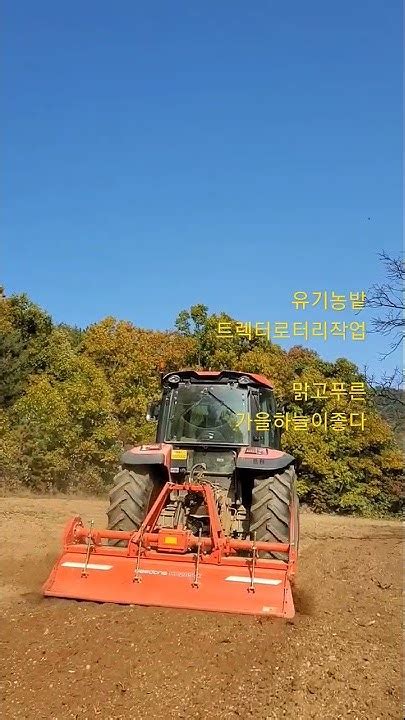 유기농밭 트렉터로터리작업 맑고푸른가을하늘이좋다 Youtube