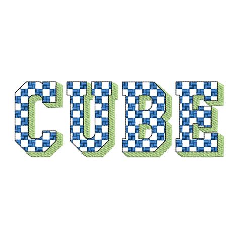 Cube Patterned Font 3 Three Colors Shadow Alphabet Letters And Numbers