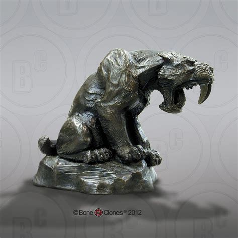 Sabertooth Cat Sculpture Bronze Faux Finish Bone Clones