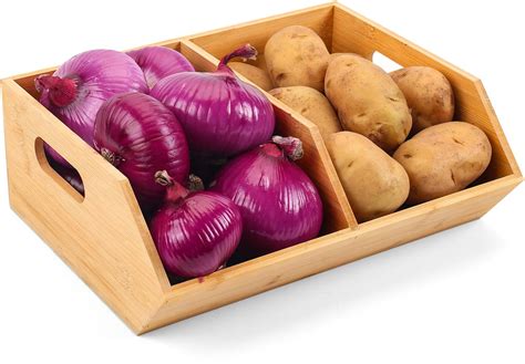 Homestead Bamboo Pantry Storage Bins Stackable Baskets