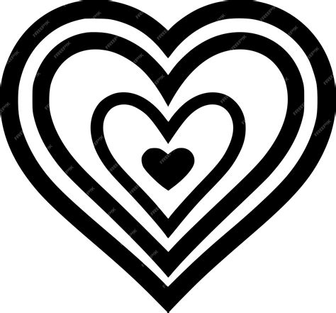 Premium Vector | Heart Black and White Vector illustration