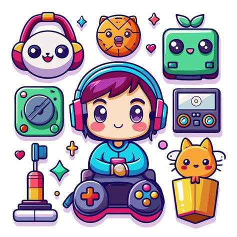 Cute Girl Gamer With Headphones And Game Controller Premium Ai Generated Vector