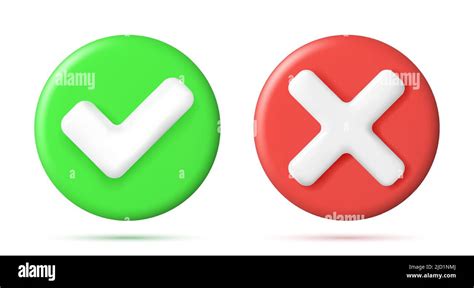 3d Right And Wrong Button In Round Shape Stock Vector Image And Art Alamy