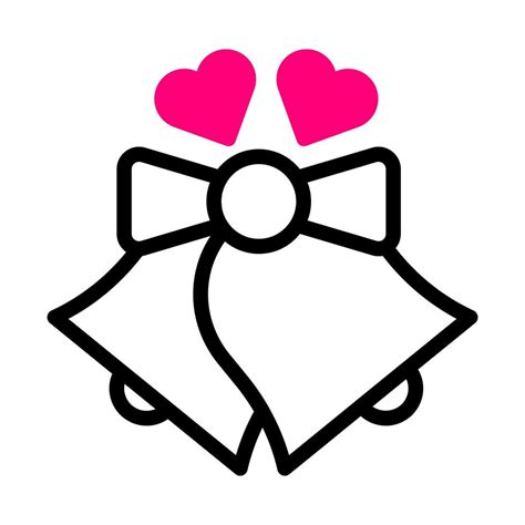 Bell Icon Duotone Red Black Style Valentine Illustration Vector Element