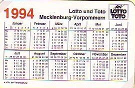 Lotto Kalender 1994