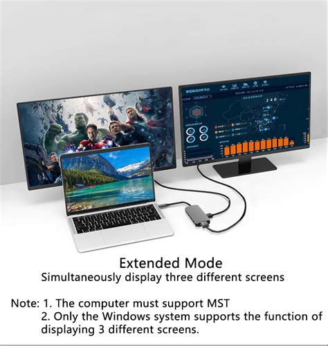 MST USB C Laptop Docking Station USB 3 0 PD SD TF Vicedeal