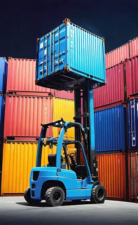 Sea Shipping Containers On A Loading Platform In A Port With Space For Text Illustrating