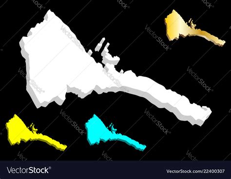 3d Map Of Eritrea Royalty Free Vector Image Vectorstock
