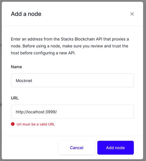 support localhost for node url values · issue 714 · leather io desktop