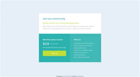 Frontend Mentor Single Price Grid Component Master With Tailwind