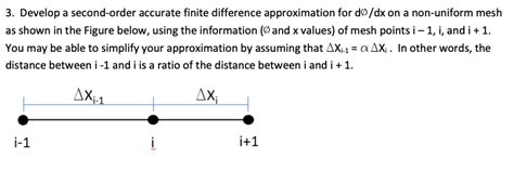 Solved 3 Develop A Second Order Accurate Finite Difference