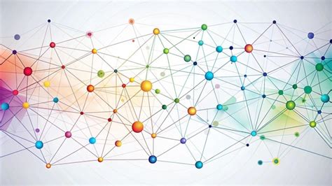 Colorful Network Of Interconnected Dots Abstract Digital Art Premium Ai Generated Image