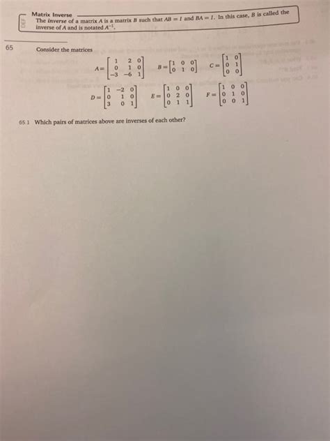 Solved And BA I In This Case B Is Called The Matrix Chegg Com