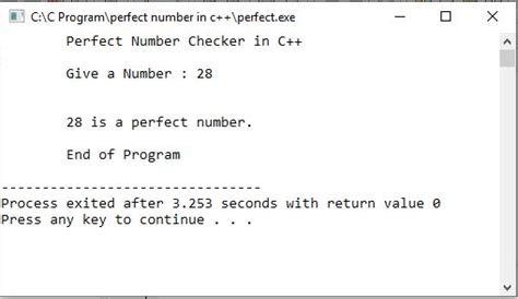 Free Programming Source Codes And Computer Programming Tutorials Perfect Number Checker In C