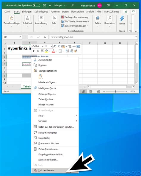 Links Bzw Hyperlinks Im Excel Entfernen Windows Faq