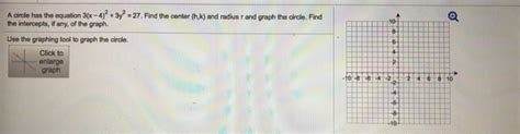 solved a circle has the equation 3 x 4 2 3y 2 27