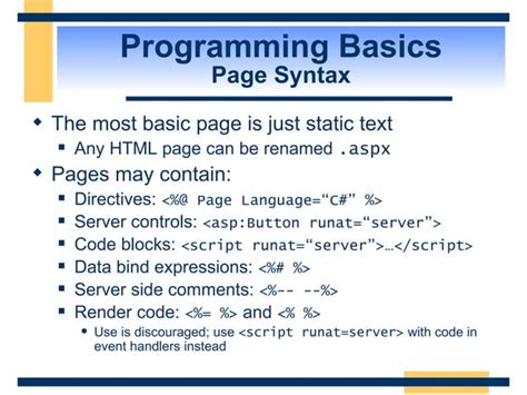 Intro To Asp Net And Web Forms Ppt