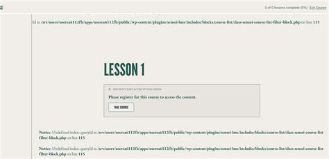 Empty Course List Block In Lesson Breaks The Page · Issue 151