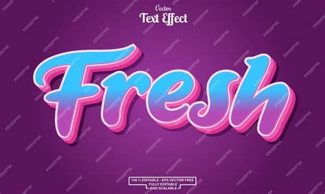 Premium Vector | Fresh modern cartoon editable text effect design