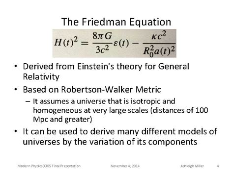 Models Of Our Universe The Friedman Equation By