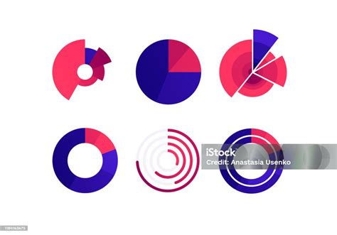 금융 차트 색상 아이콘의 집합입니다 파이 도넛 방사형 막대 및 극지 영역 다이어그램 원형 차트에 대한 스톡 벡터 아트 및 기타 이미지 원형 차트 인포그래픽 벡터