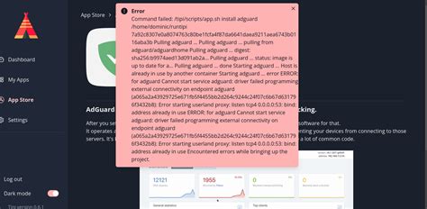 [bug] adguard and pihole not installable port 53 already in use