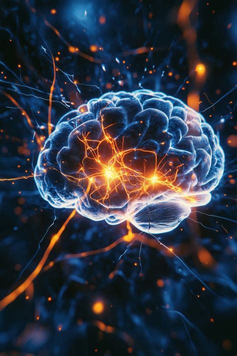 Neural Connections In Human Brain Glowing Neurons Electric Signals