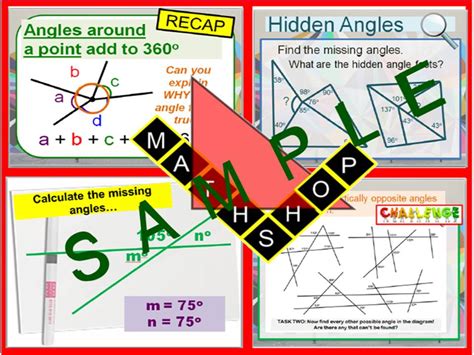 Angles Vertically Opposite Angles And Missing Angles Teaching Resources