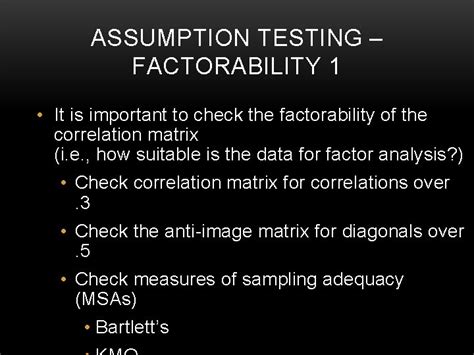 OVERVIEW What Is Factor Analysis Purpose History Assumptions