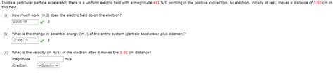 solved inside a particular particle accelerator there is a