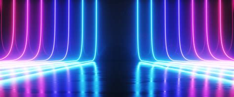 미래의 공상 과학 추상 파란색과 보라색 네온 빛 모양 검은 배경과 텍스트 3d 렌더링 그림에 대 한 빈 공간을 가진 반사 콘크리트에 0명에 대한 스톡 사진 및 기타 이미지