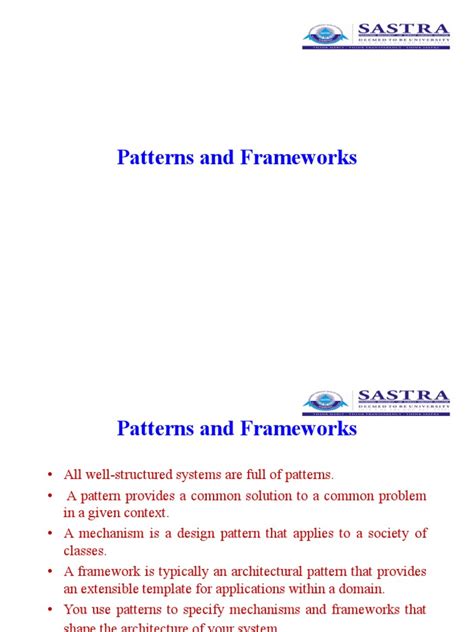 Patterns And Frameworks Pdf Software Framework Software Design