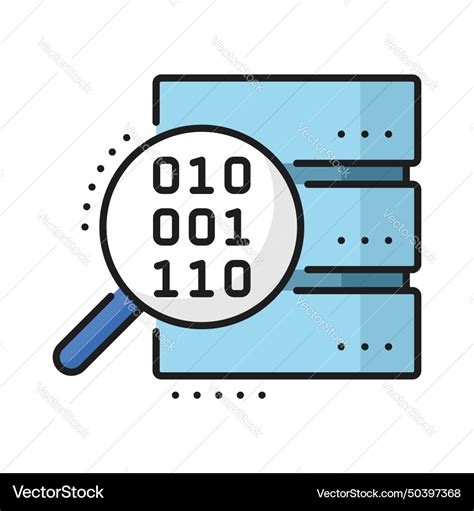 Color Database Server Cloud Storage Line Icon Vector Image