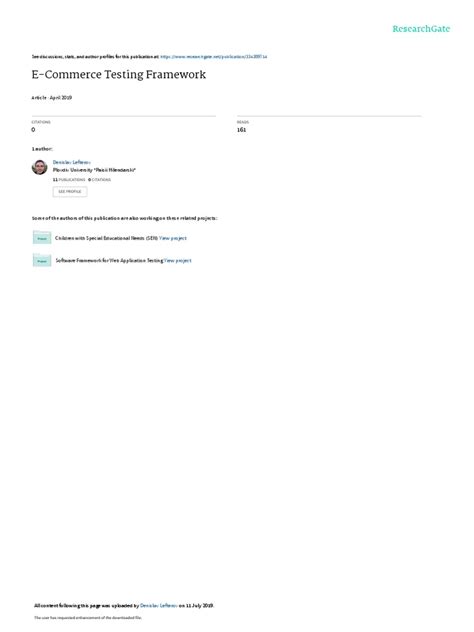 E Commerce Testing Framework Pdf Software Testing Selenium Software