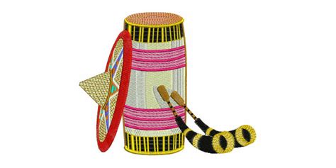 Assamese Japi And Dhol Embroidery By Embdesigntube