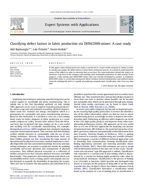 Pdf Classifying Defect Factors In Fabric Production Via Difaconn