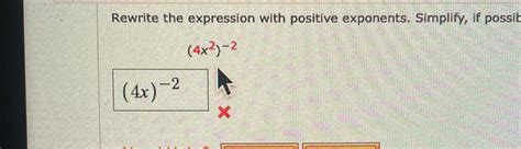 Solved Rewrite The Expression With Positive Exponents
