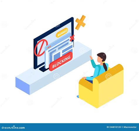 Blocking Internet Icon Stock Vector Illustration Of User 244810120