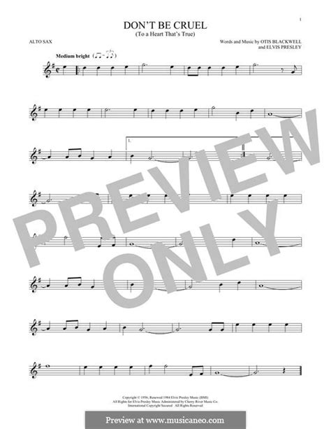 Dont Be Cruel By E Presley O Blackwell Sheet Music On Musicaneo