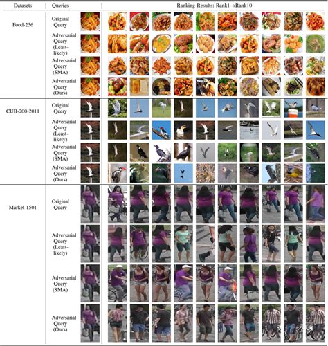 ranking results of the original queries and the adversarial queries
