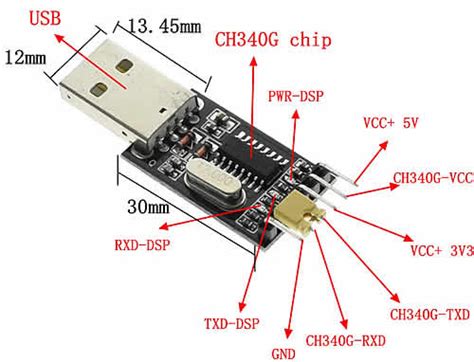 Преобразователь USB-TTL UART USB-SERIAL на микросхеме CH340 HW-597 - MUUH