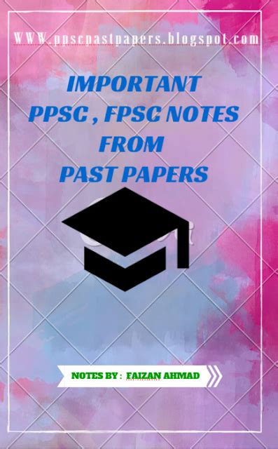 PPSC FPSC Solved MCQs Important Notes PPSC FPSC OTS PTS AND NTS PAST PAPERS AND BOOKS