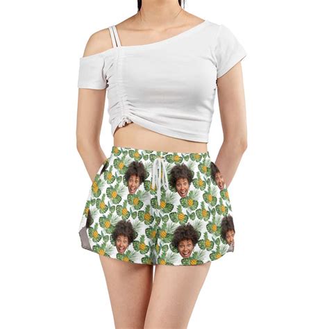Pineapple Shorts Womens Custom Fun With Your Face